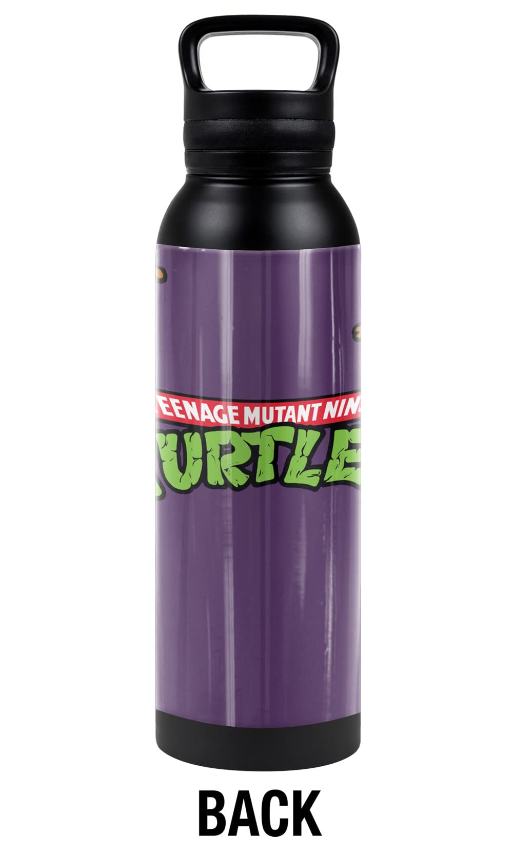 Teenage Mutant Ninja Turtles TMNT OFFICIAL Donnie And Logo 24 oz Insulated Canteen Water Bottle, Leak Resistant, Vacuum Insulated Stainless Steel with Loop Cap