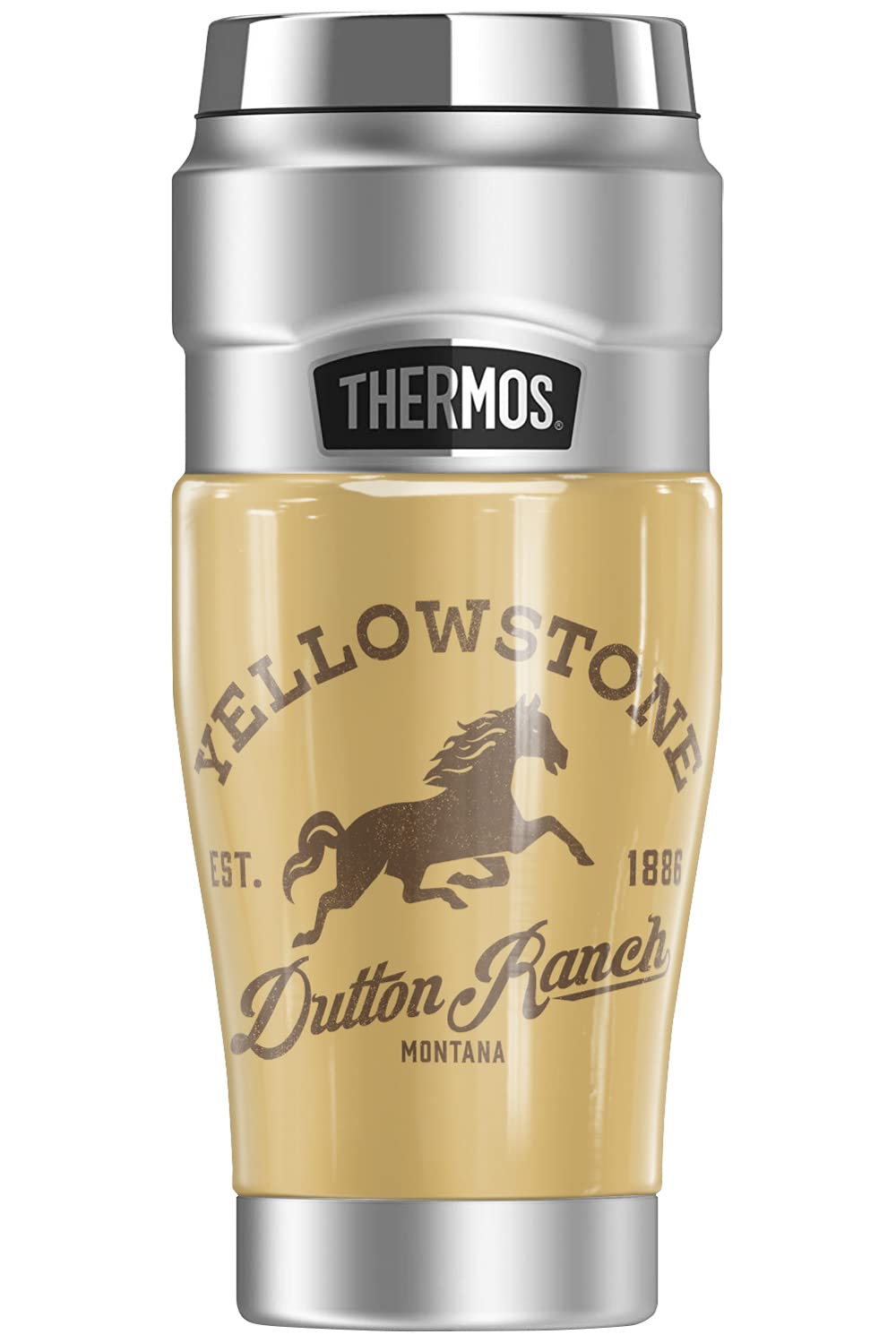 THERMOS Yellowstone OFFICIAL Yellowstone Dutton Ranch Horse STAINLESS KING Stainless Steel Travel Tumbler, Vacuum insulated & Double Wall, 16oz