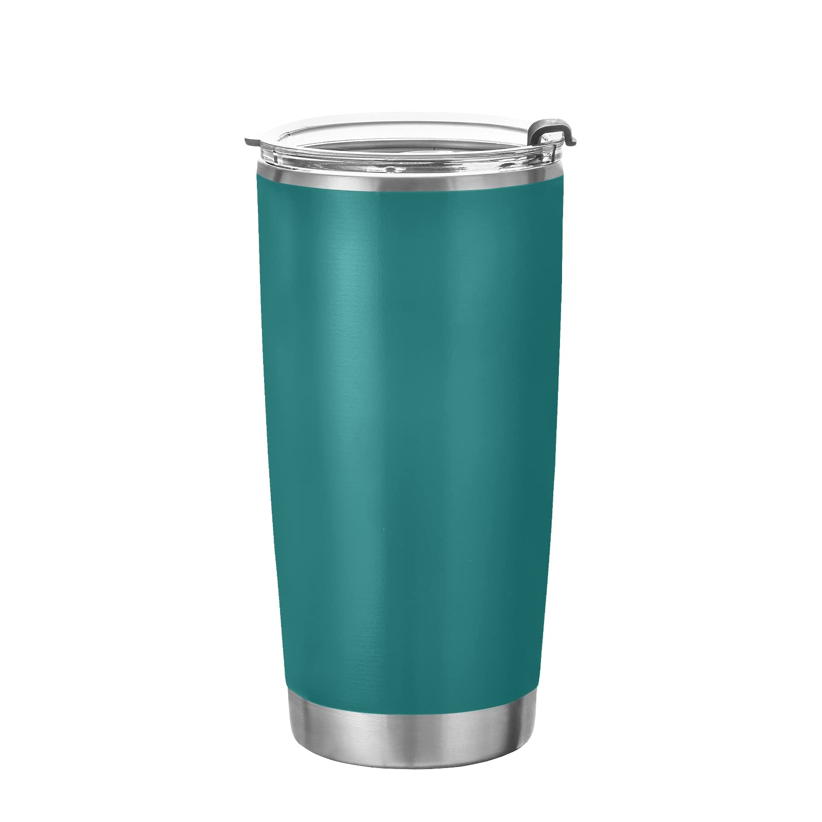 WELLDAY Plain Dark Teal Green Solid Color Stainless Steel Tumbler Cup with Straw & Lid Double Wall Vacuum Insulated Travel Mug Hot Cold Water Bottle Coffee Drinks Cup 20oz