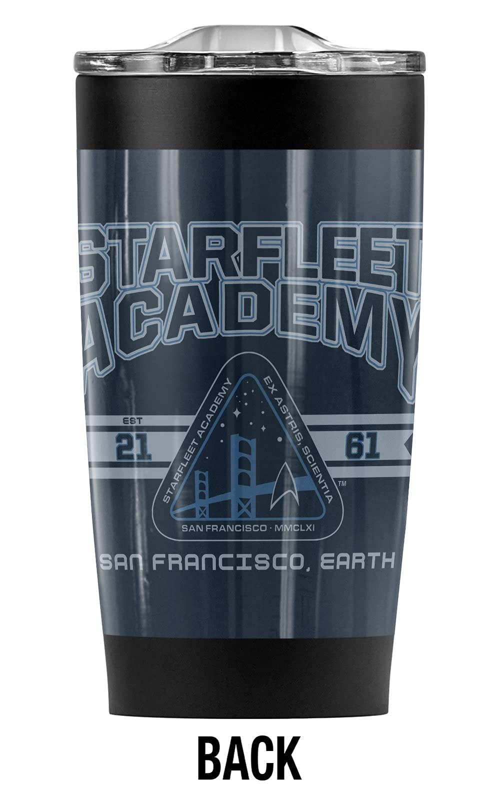 LOGOVISION Star Trek Starfleet Academy Earth Stainless Steel Tumbler 20 oz Coffee Travel Mug/Cup, Vacuum Insulated & Double Wall with Leakproof Sliding Lid | Great for Hot Drinks and Cold Beverages