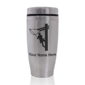 skunkwerkz commuter travel mug, lineman, personalized engraving included