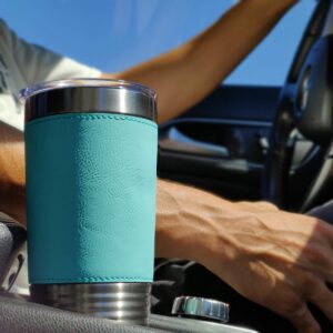 LaserGram 20oz Vacuum Insulated Tumbler Mug, RD Registered Dietitian, Personalized Engraving Included (Faux Leather, Teal)