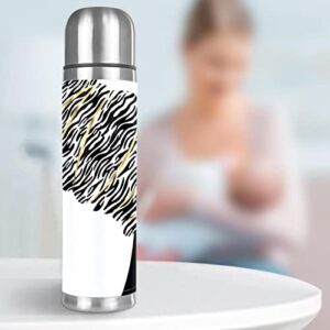 Art African Woman Vacuum Insulated Water Bottle Stainless Steel Thermos Flask Travel Mug Coffee Cup Double Walled 17 OZ