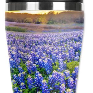 Mugzie 10 Ounce MINI Stainless Steel Travel Mug with Wetsuit Cover - Blue Bonnets