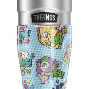 THERMOS My Little Pony Tv Pony Comic STAINLESS KING Stainless Steel Travel Tumbler, Vacuum insulated & Double Wall, 16oz