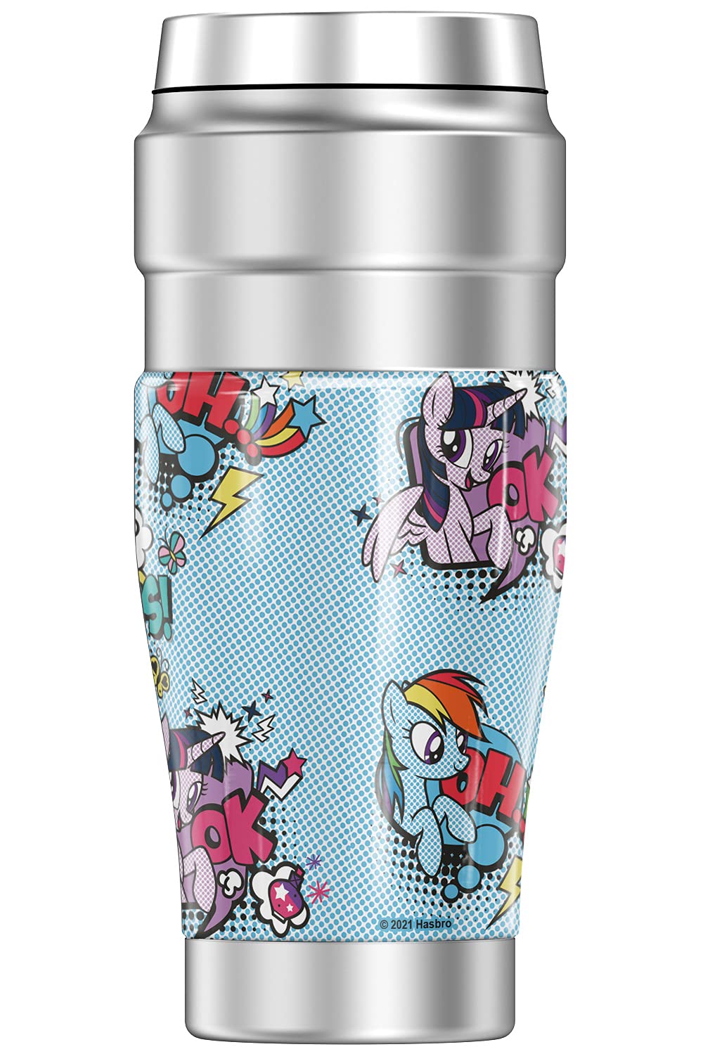 THERMOS My Little Pony Tv Pony Comic STAINLESS KING Stainless Steel Travel Tumbler, Vacuum insulated & Double Wall, 16oz