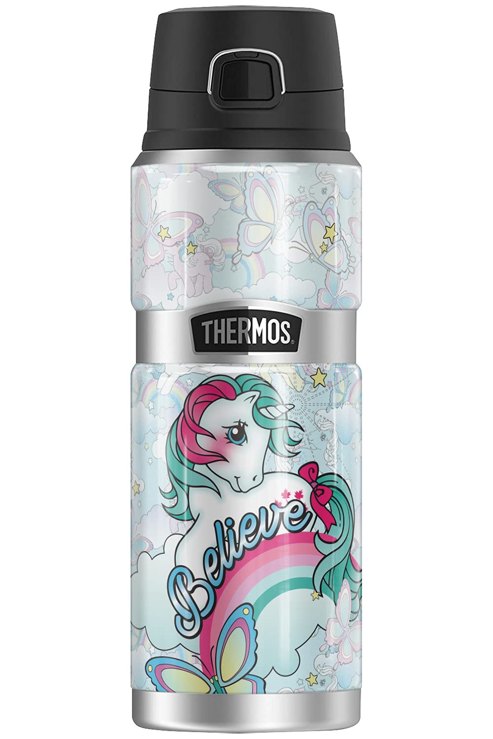 My Little Pony Retro Believe In Dreams THERMOS STAINLESS KING Stainless Steel Drink Bottle, Vacuum insulated & Double Wall, 24oz