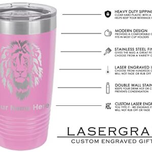 LaserGram 20oz Vacuum Insulated Tumbler Mug, Keep Calm and Play Poker, Personalized Engraving Included (Light Purple)