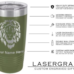 LaserGram 20oz Vacuum Insulated Tumbler Mug, Gymnast Woman, Personalized Engraving Included (Camo Green)