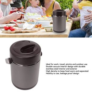 Zerodis Insulated Food Container, 304 Stainless Steel Insulation Vacuum Food Jar High Density Design Vacuum Food Jar 2l Dark Gray Durable Insulated Food Container