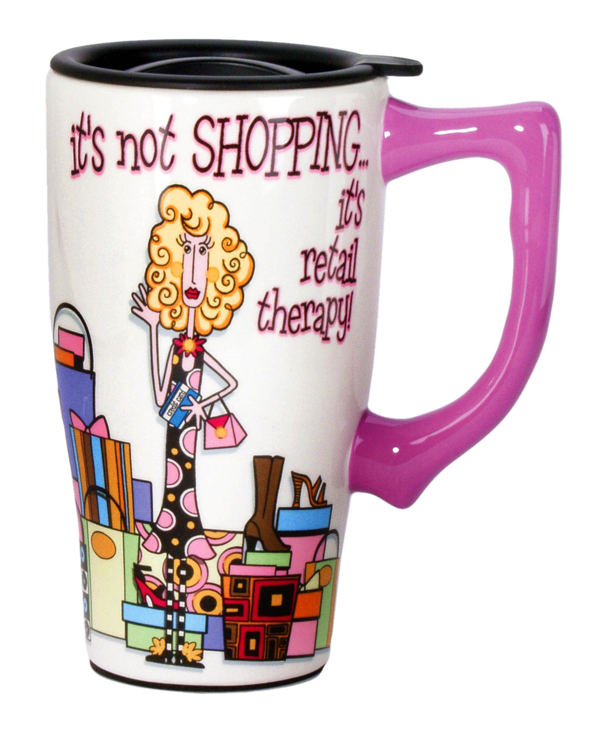 Spoontiques It's Not Shopping Travel Mug, Multi Colored