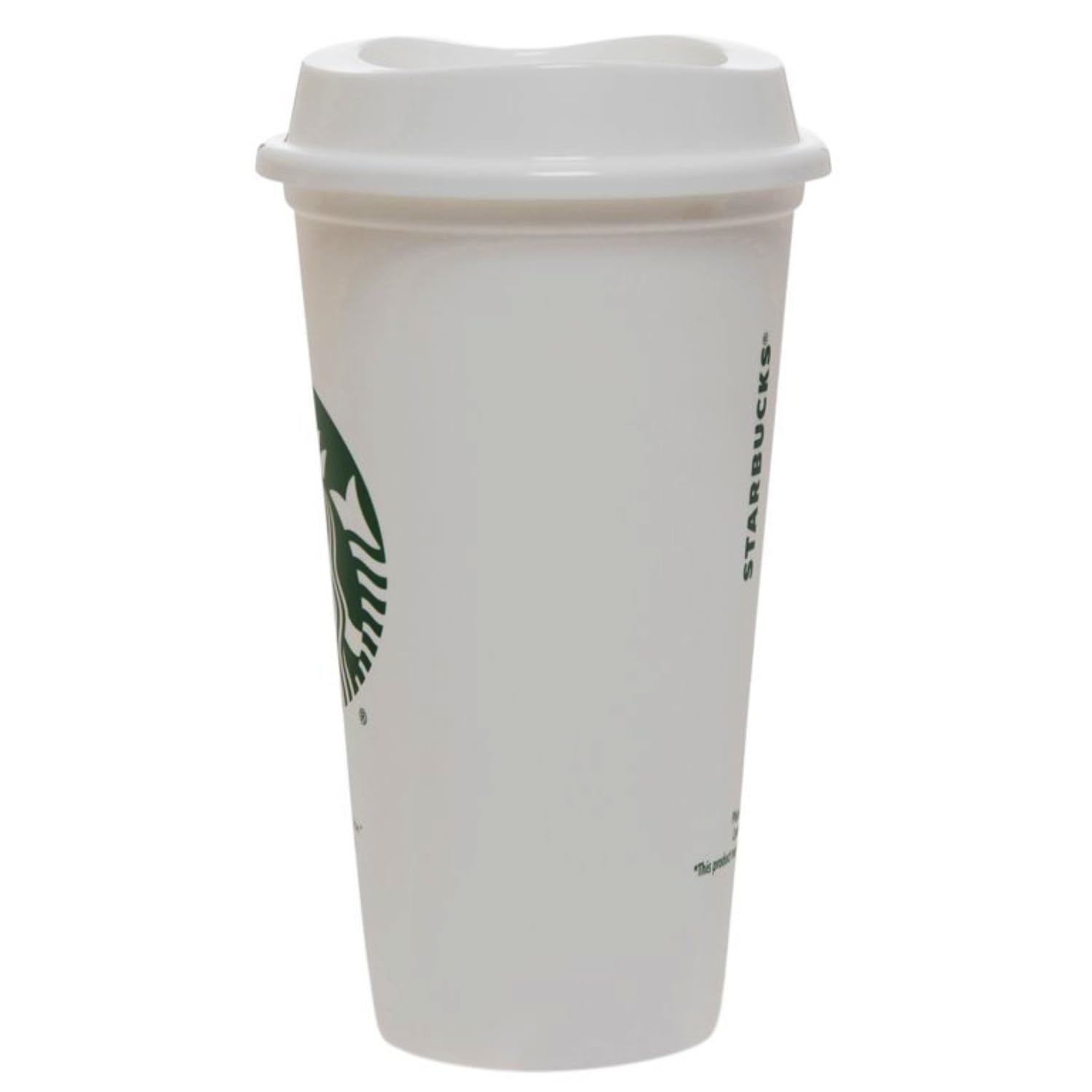 Starbucks White Reusable Plastic Travel Mug/Cup/Tumbler Grande Medium, 16oz 473ml