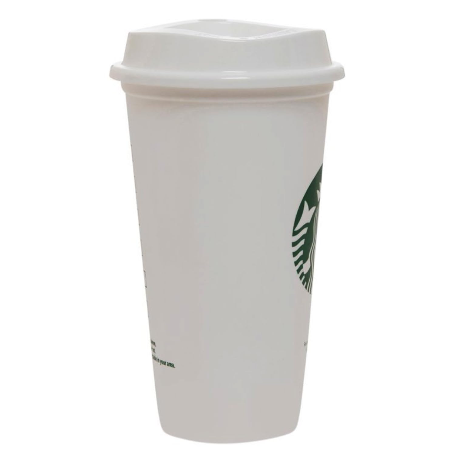 Starbucks White Reusable Plastic Travel Mug/Cup/Tumbler Grande Medium, 16oz 473ml