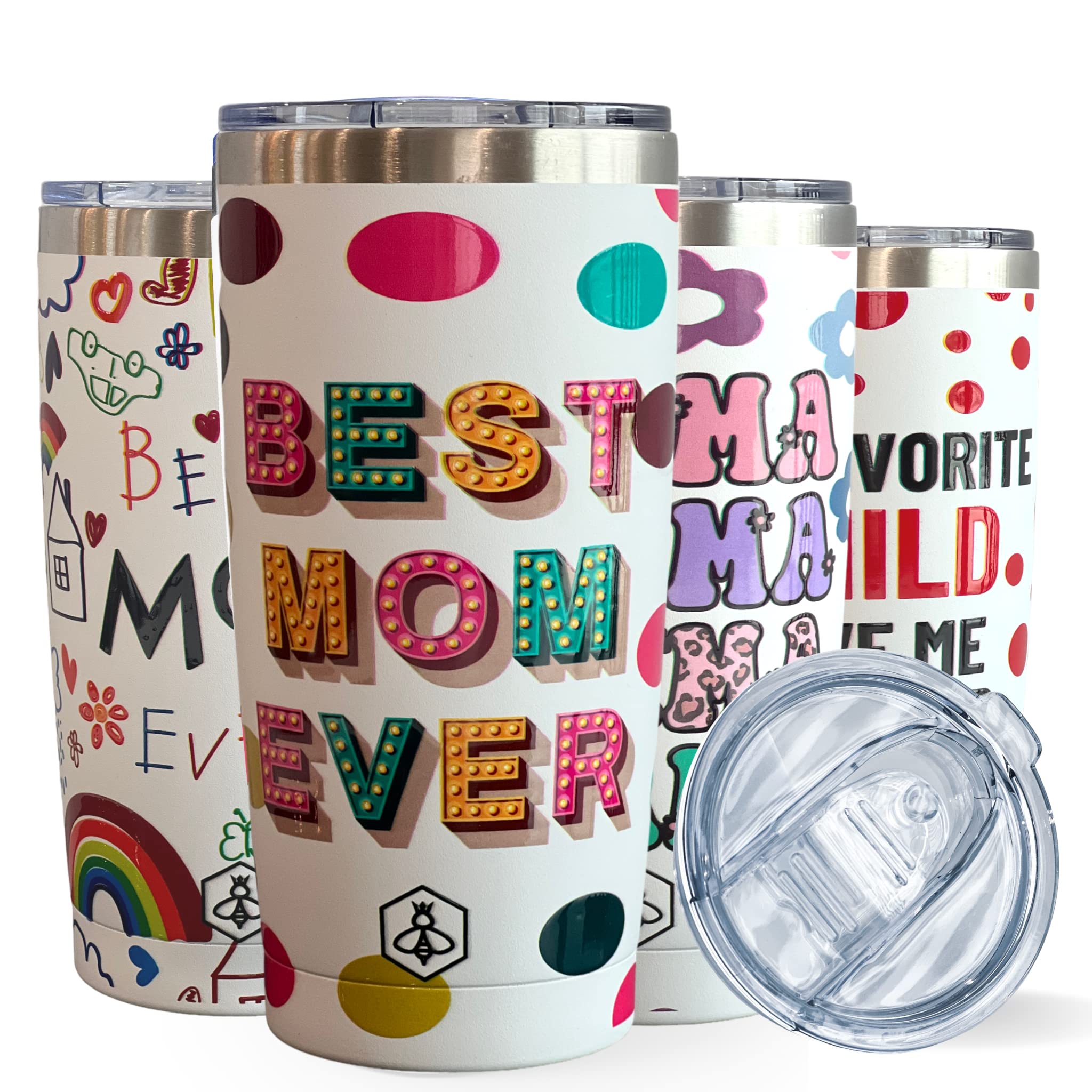 Biddlebee Gifts for Mom Travel Coffee Mug w/Slider Lid | 20oz Spill Proof Stainless Steel Insulated Cup | Mom Gifts | Mothers Day Gifts | Birthday Gifts for Mom | Mama Gifts | Best Mom Ever