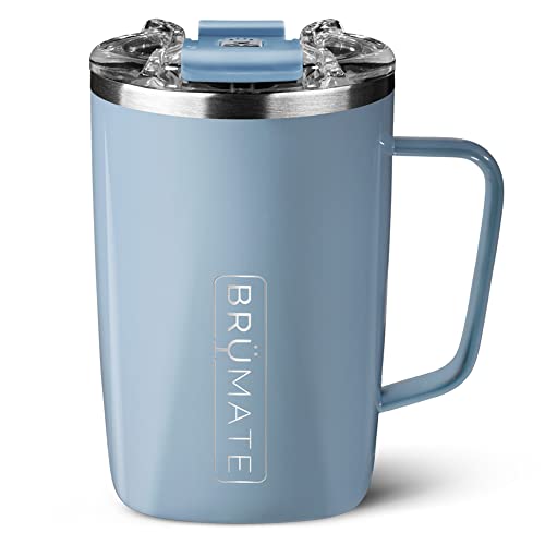 BrüMate Toddy - 16oz 100% Leak Proof Insulated Coffee Mug with Handle & Lid - Stainless Steel Coffee Travel Mug - Double Walled Coffee Cup (Denim)