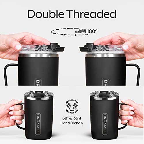 BrüMate Toddy - 16oz 100% Leak Proof Insulated Coffee Mug with Handle & Lid - Stainless Steel Coffee Travel Mug - Double Walled Coffee Cup (Denim)