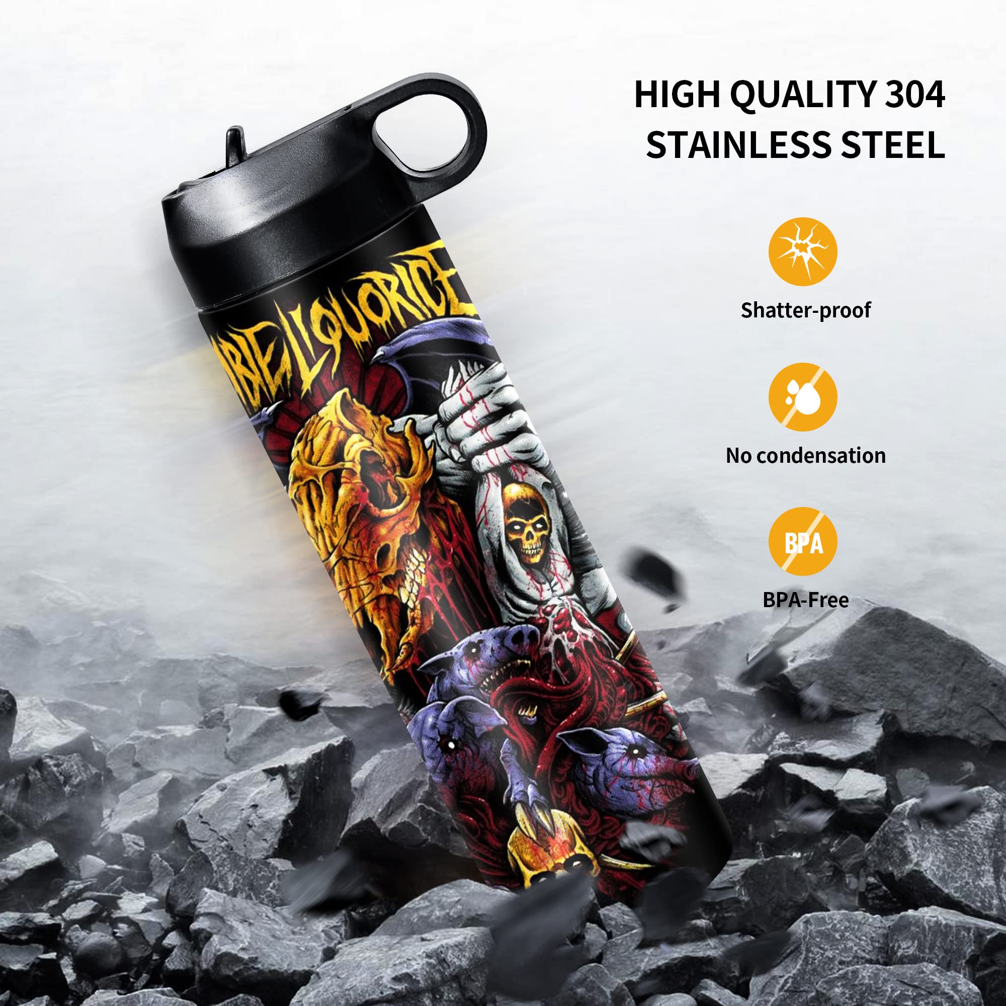 AGH 4 Pack 24oz Stainless Steel Sublimation Water Bottles Kids Water Bottle Sublimation Tumblers, Leakproof Insulated Water Bottle with Straw Lid, Sports Thermos Bike Water Bottles, Chilled for Hours