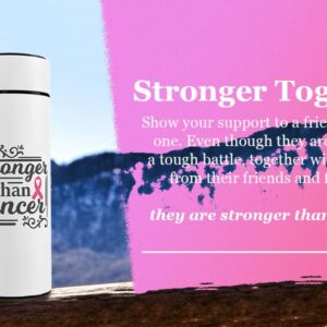 Cancer Gift, Breast Cancer Survivor Gifts for Women 16oz Bottle With Tea Strainer, Insulated Stainless Steel, Coffee Mug, White, Cancer Awareness, Cancer Survivor, Bloomly