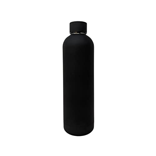 FTB Creative 25oz/750ml Insulated Stainless Steel Matte Water Bottle, Spill proof, Sweat Proof (25oz, Black)