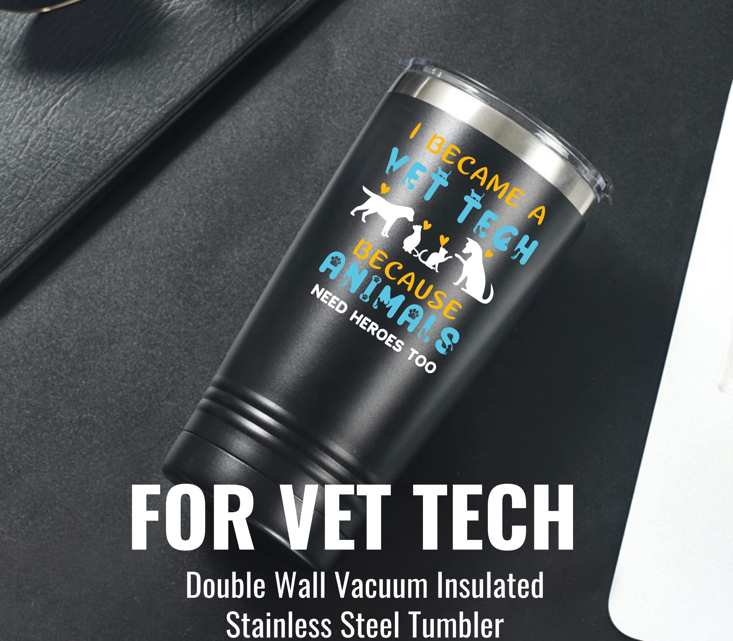 Onebttl Vet Tech Gifts, Appreciation Gifts for Veterinary Technologists on Christmas, Birthday and End of Year, 20 oz Stainless Steel Insulated Tumbler - Heroes