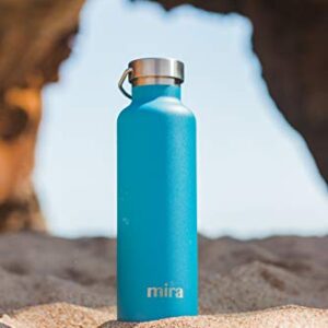 MIRA Alpine Stainless Steel Vacuum Insulated Water Bottle with 2 Lids, Sports Thermos Flask Keeps Cold 24 Hours, Hot 12 Hours, Reusable Hydro Bottle - 25 oz (750 ml) Jasmine Leaves