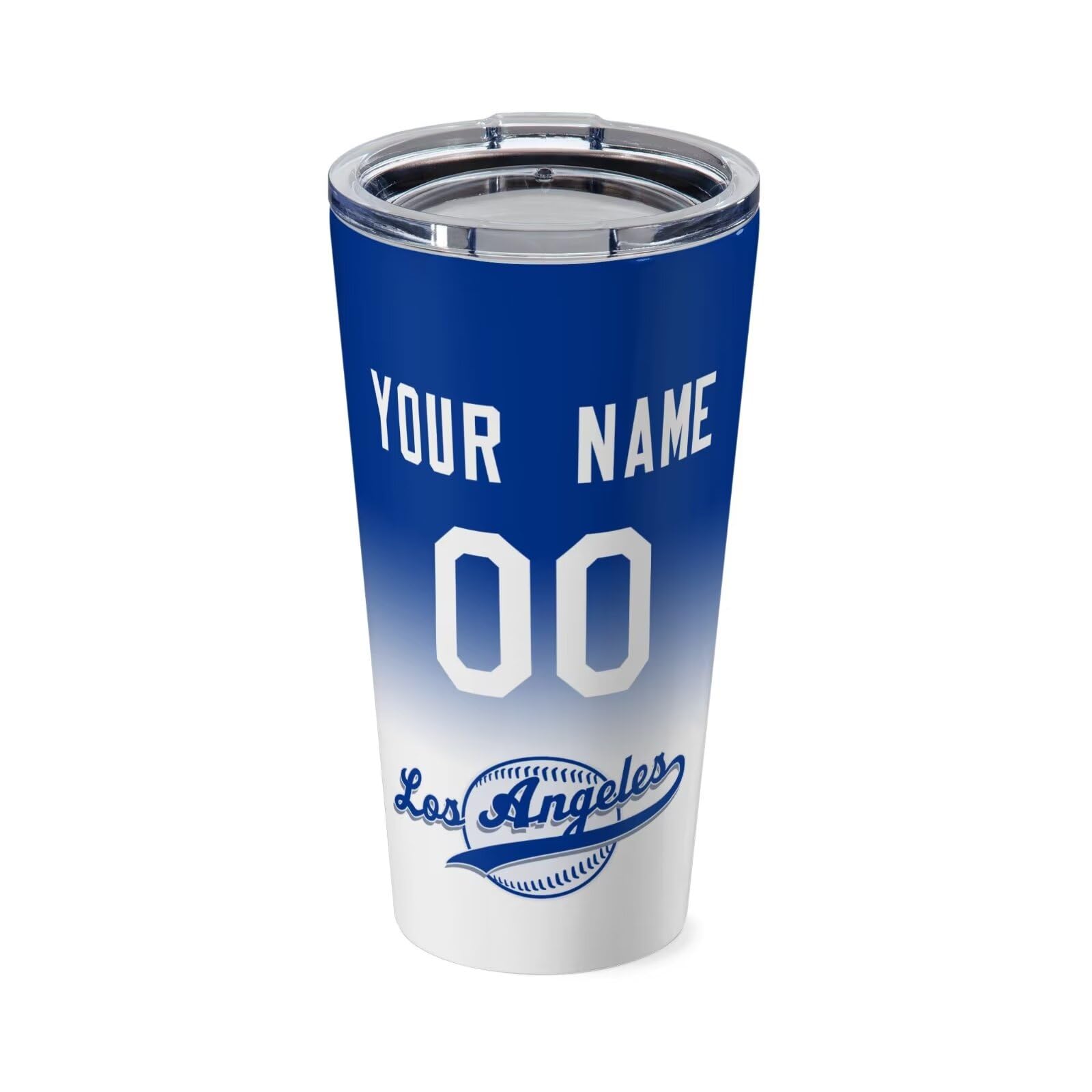 Custom Baseball Tumblers Personalized Insulated Coffee Mug Travel Stainless Steel Cup Add Any Name Number with Lid 16 oz Gifts for Men Women Fans