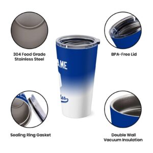 Custom Baseball Tumblers Personalized Insulated Coffee Mug Travel Stainless Steel Cup Add Any Name Number with Lid 16 oz Gifts for Men Women Fans