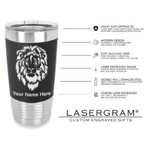 LaserGram 20oz Vacuum Insulated Tumbler Mug, Freemason Symbol, Personalized Engraving Included (Silicone Grip, Black)