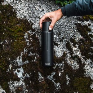 SIGG - Obsidian Insulated Water Bottle - Thermo Flask with Cup - Leakproof - Lightweight - BPA Free - 18/8 Stainless Steel - 37 Oz