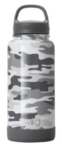 swig life 30oz triple insulated stainless steel wide mouth water bottle with handle, dishwasher safe, double wall, vacuum sealed, reusable thermos in wanderlust print