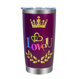 LanHong Daughter Gifts Tumbler Mug 20 oz - Coffee Tumbler for Women - Best Daughter Gift from Mom Travel Coffee Mug - Stainless Steel Insulated Coffee Tumbler Cup