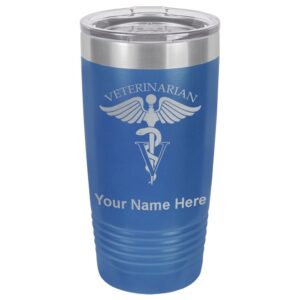 lasergram 20oz vacuum insulated tumbler mug, veterinarian, personalized engraving included (dark blue)