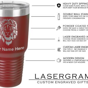 LaserGram 30oz Vacuum Insulated Tumbler Mug, Horse, Personalized Engraving Included (Maroon)