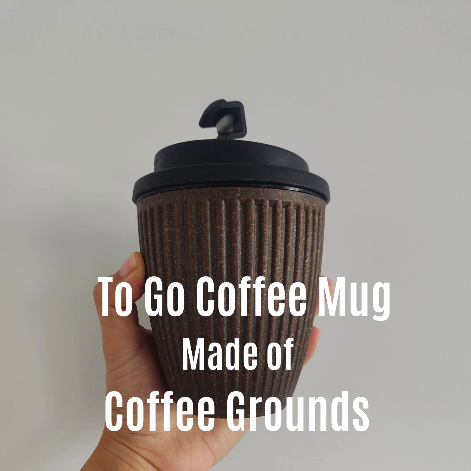 THVAULE Coffee Grounds Recycled Plastic Travel Coffee Mugs with Lids Reusable Coffee Cups With Lids Leak Proof To Go Coffee Mug for Home Office Cup holder, Mug Gift for Men Women (Coffee,10oz)