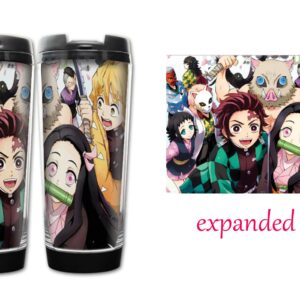 LFASHION Anime Destruction Slayer Water Cup Kimetsu No Yaiba Kamado Tanjirou Mug Cartoon Coffee Cup Water Bottle Plastic (Color1)