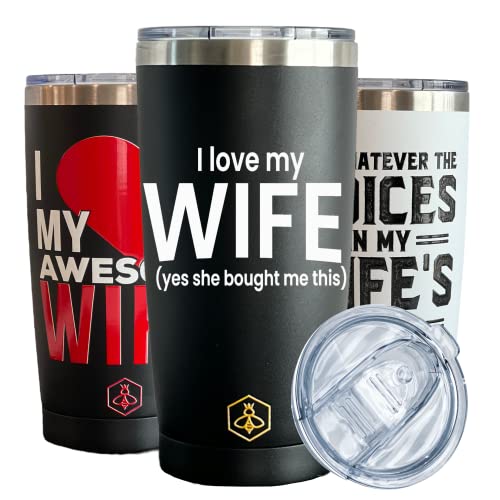 Biddlebee Husband Birthday Gift Funny Husband Gifts Travel Coffee Mug Tumbler w/Slider Lid | Gift for Anniversary | Husband Gifts from Wife | Gifts for Husband | Gift for Him