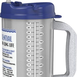 32 oz Insulated Cold Drink Hospital Mug with Blue Lid | Water Essential Travel Mug