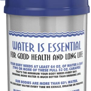 32 oz Insulated Cold Drink Hospital Mug with Blue Lid | Water Essential Travel Mug