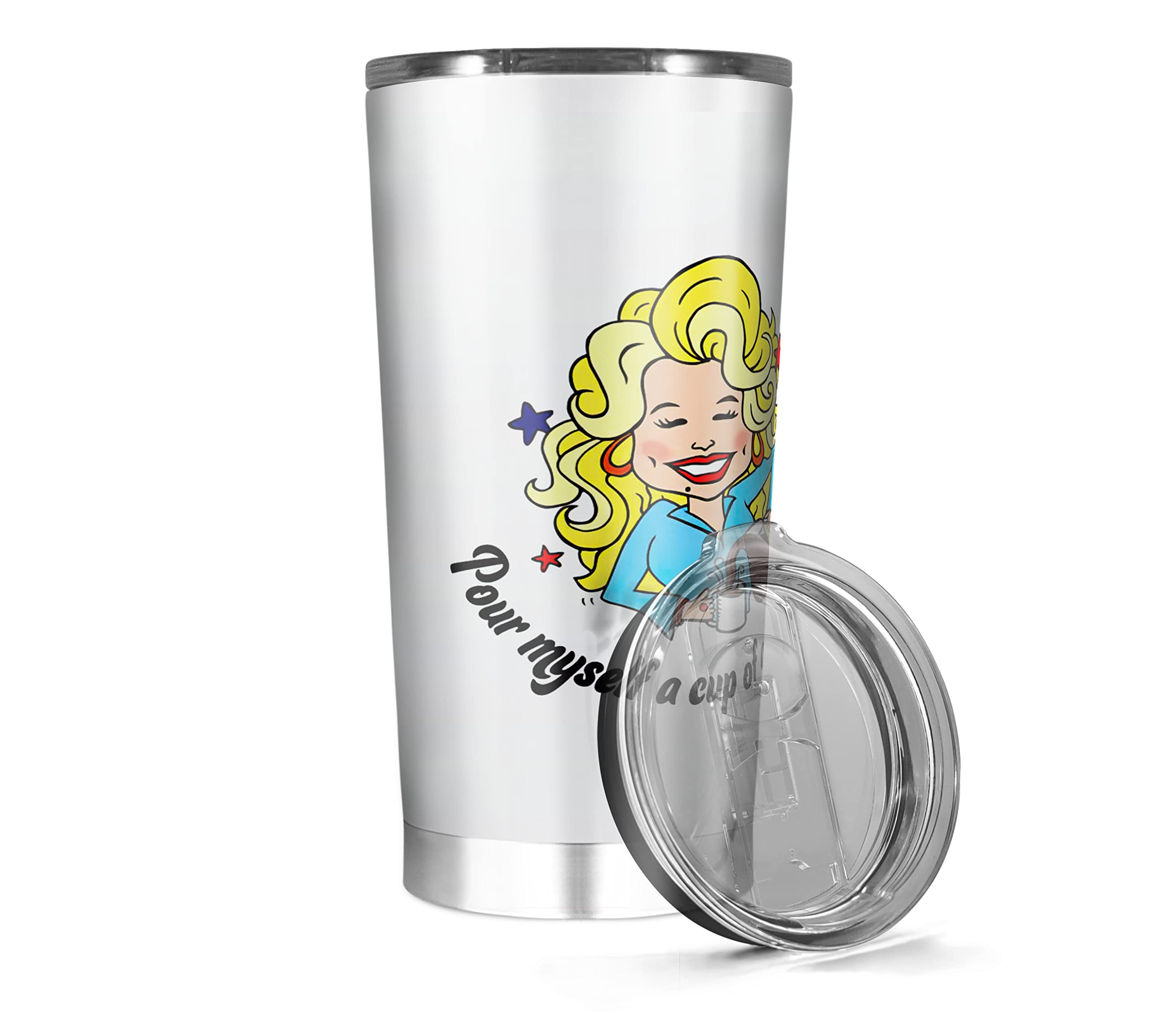 Stainless Steel Insulated Tumbler 20oz 30oz Parton Cold Hot Coffee Tea Cup Myself Hot Funny Travel Cups Of Travel Mug A Wine Iced Tea Cup Pour Coffee Cup Ambition Dolly Suit For Home Travel Office