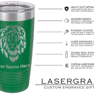 LaserGram 20oz Vacuum Insulated Tumbler Mug, Alien Head, Personalized Engraving Included (Green)