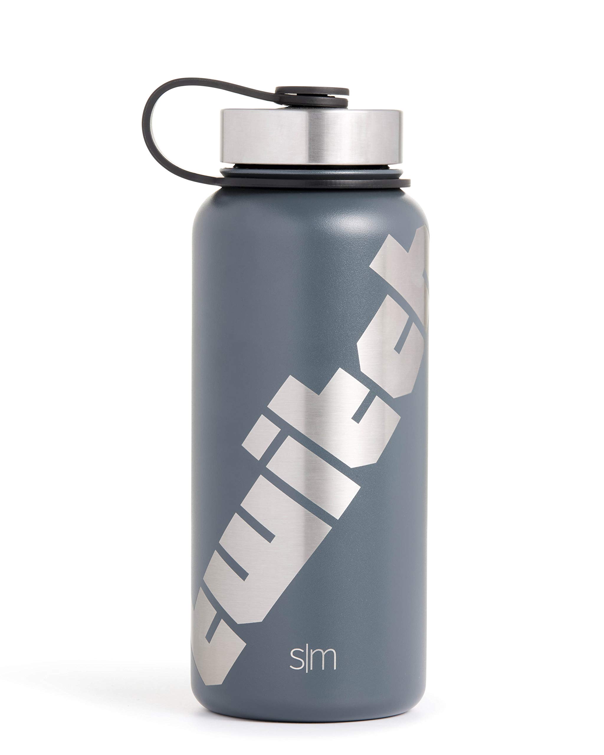 Twitch 32oz Dual Lid Water Bottle - Charcoal