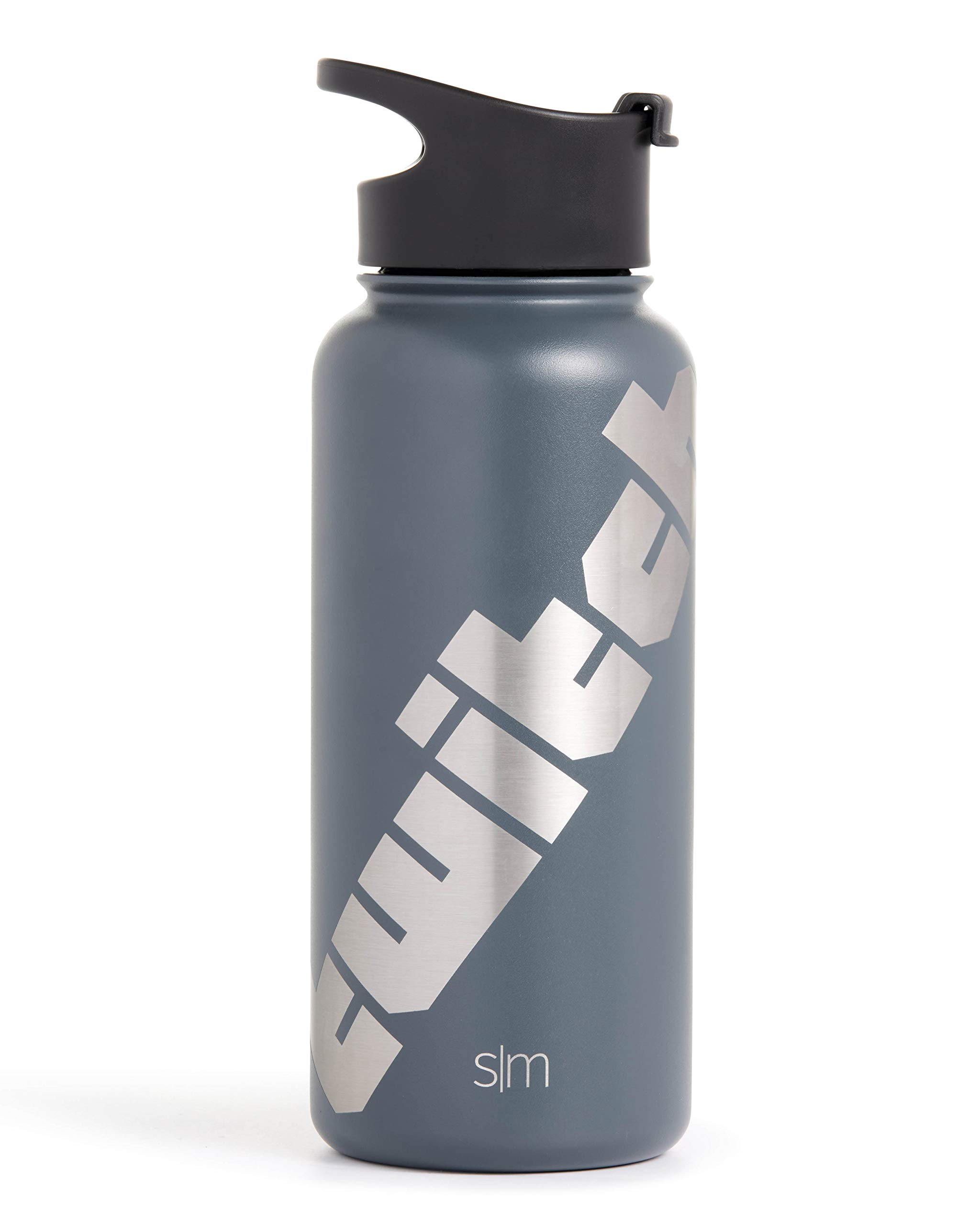 Twitch 32oz Dual Lid Water Bottle - Charcoal