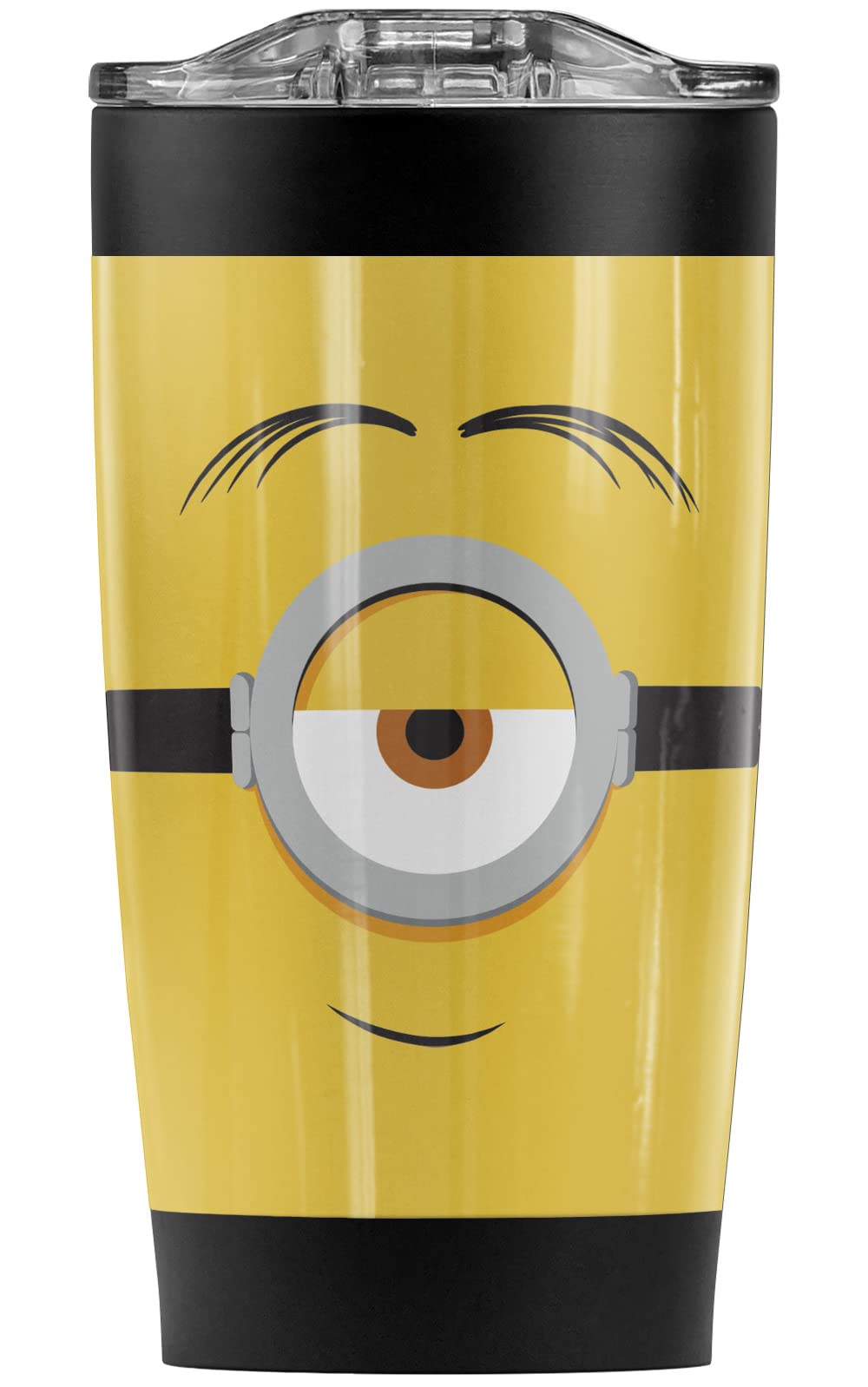 Logovision Minions OFFICIAL Stuart Face Stainless Steel 20 oz Travel Tumbler, Vacuum Insulated & Double Wall with Leakproof Sliding Lid