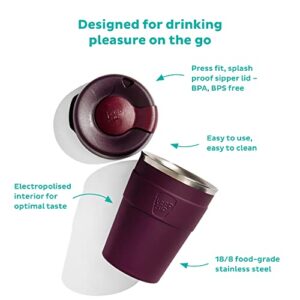 KeepCup Thermal - Vacuum Insulated Reusable Coffee Cup with Splashproof Sipper Lid | M 12oz/340ml - Black