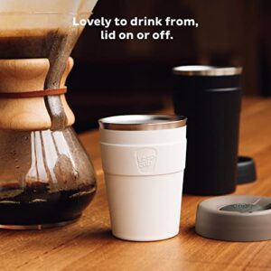 KeepCup Thermal - Vacuum Insulated Reusable Coffee Cup with Splashproof Sipper Lid | M 12oz/340ml - Black