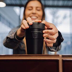 KeepCup Thermal - Vacuum Insulated Reusable Coffee Cup with Splashproof Sipper Lid | M 12oz/340ml - Black