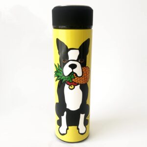 marc tetro pineapple boston terrier vacuum insulated water bottle