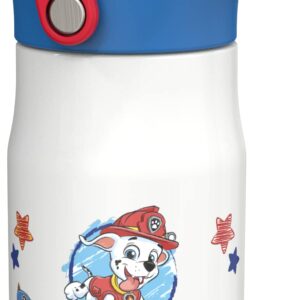 Zak Designs Harmony PAW Patrol Kid Water Bottle for Travel or At Home, 14oz Recycled Stainless Steel is Leak-Proof When Closed and Vacuum Insulated (Chase, Marshall, Skye, Rubble, Everest, Zuma)