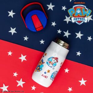 Zak Designs Harmony PAW Patrol Kid Water Bottle for Travel or At Home, 14oz Recycled Stainless Steel is Leak-Proof When Closed and Vacuum Insulated (Chase, Marshall, Skye, Rubble, Everest, Zuma)