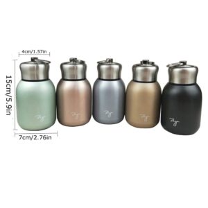 10.15oz/300ML Mini Thermal Mug Leak Proof Vacuum Flasks Travel Thermos Stainless Steel Drink Water Bottle Thermos Cups for Indoor and Outdoor (Silver)